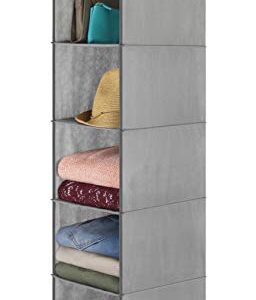 Whitmor 5 Section Closet Organizer - Hanging Shelves with Sturdy Metal Frame