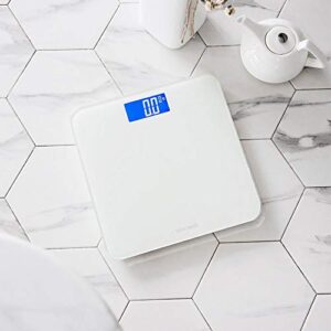 Innotech Digital Bathroom Scale with Easy-to-Read Backlit LCD (White)