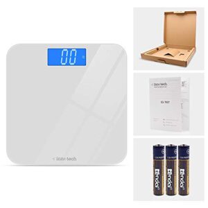 Innotech Digital Bathroom Scale with Easy-to-Read Backlit LCD (White)