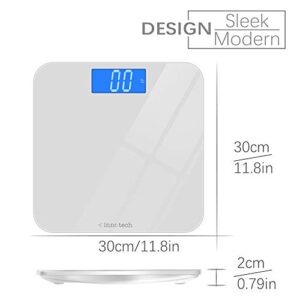 Innotech Digital Bathroom Scale with Easy-to-Read Backlit LCD (White)