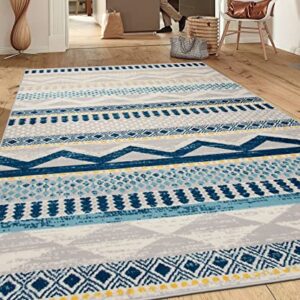 Rugshop Sky Collection Contemporary Bohemian Design Area Rug 5' x 7' Blue