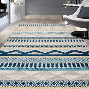 Rugshop Sky Collection Contemporary Bohemian Design Area Rug 5' x 7' Blue