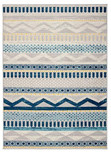 Rugshop Sky Collection Contemporary Bohemian Design Area Rug 5' x 7' Blue