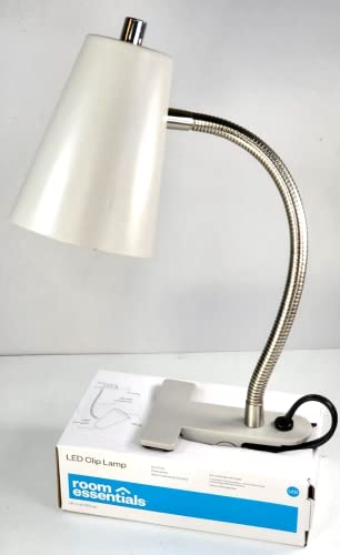 Room Essentials Clip Table Lamp Grey (Includes LED Light Bulb)