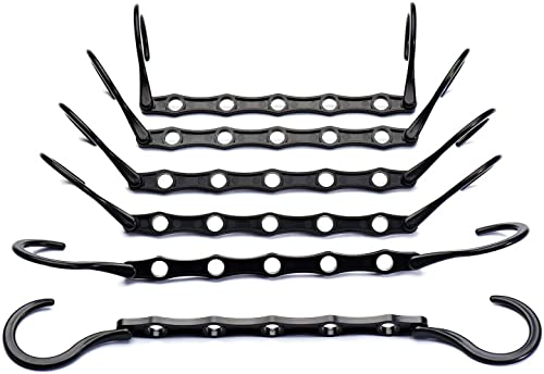 HOUSE DAY Black Magic Space Saving Hangers, Premium Smart Hanger Hooks, Sturdy Cascading Hangers with 5 Holes for Heavy Clothes, Closet Organizers and Storage, College Dorm Room Essentials 10 Pack