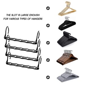 HOUSE DAY Black Magic Space Saving Hangers, Premium Smart Hanger Hooks, Sturdy Cascading Hangers with 5 Holes for Heavy Clothes, Closet Organizers and Storage, College Dorm Room Essentials 10 Pack