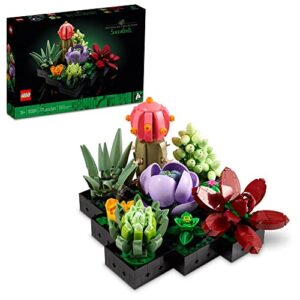 lego icons succulents 10309 artificial plants set for adults, home décor, birthday, creative housewarming gifts, botanical collection