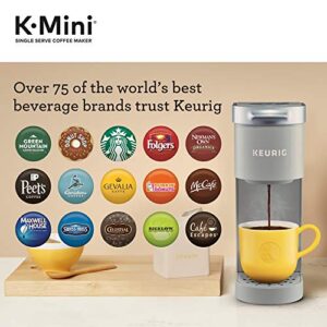 Keurig K-Mini Coffee Maker, Single Serve K-Cup Pod Coffee Brewer, 6 to 12 oz. Brew Sizes, Studio Gray