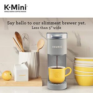 Keurig K-Mini Coffee Maker, Single Serve K-Cup Pod Coffee Brewer, 6 to 12 oz. Brew Sizes, Studio Gray