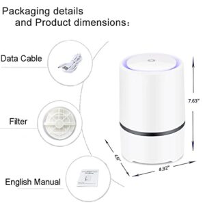 MELEDEN Air Purifier for Home with Filters, 2022 Upgraded Design Low Noise Air Purifiers for Home (White)