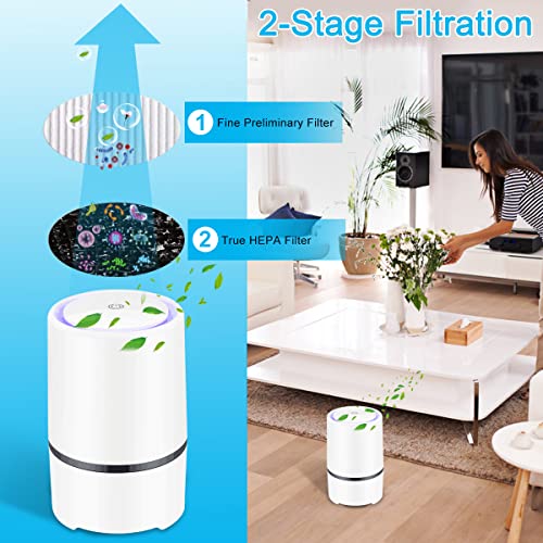 MELEDEN Air Purifier for Home with Filters, 2022 Upgraded Design Low Noise Air Purifiers for Home (White)