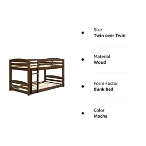 Dorel Living Sierra Twin over Twin Bunk Bed | Mocha | DL7891 model