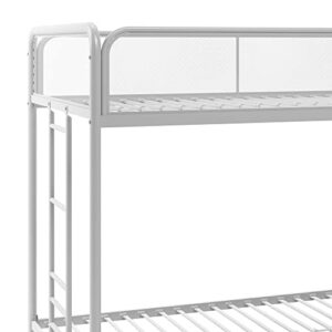 DHP Triple Metal Bunk Bed Frame, White, Twin