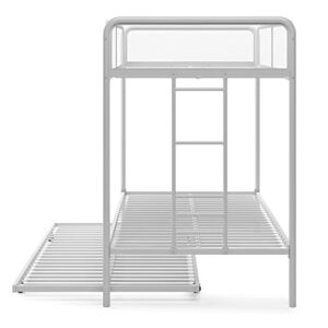 DHP Triple Metal Bunk Bed Frame, White, Twin