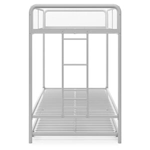 DHP Triple Metal Bunk Bed Frame, White, Twin