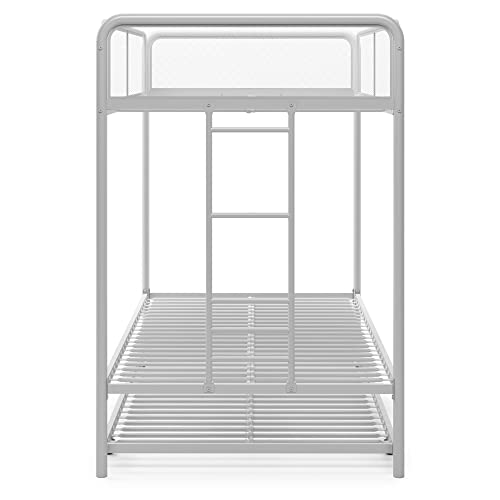 DHP Triple Metal Bunk Bed Frame, White, Twin