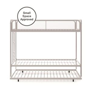 DHP Triple Metal Bunk Bed Frame, White, Twin