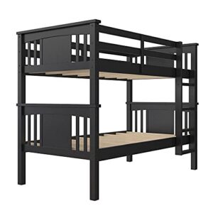 DHP Dorel Living Dylan Twin Wood Bed for Kids, Black Bunk