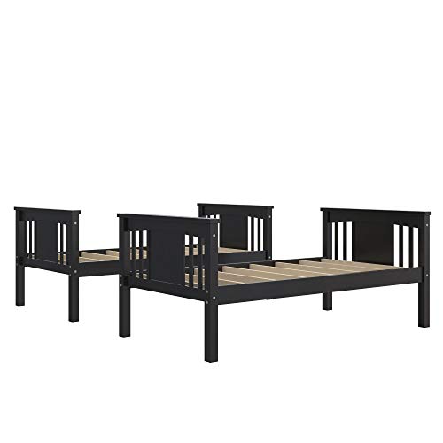 DHP Dorel Living Dylan Twin Wood Bed for Kids, Black Bunk