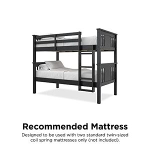 DHP Dorel Living Dylan Twin Wood Bed for Kids, Black Bunk