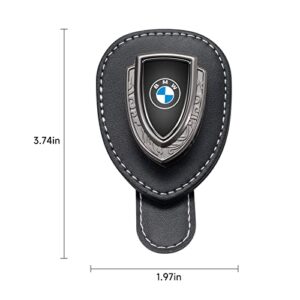 Car Sunglasses Holder for BMW Suit for 5 6 7 Series X3 X4 X5 X6 M Vehicles, Glasses Holder for Cars with BMW Logo, Visor Sunglasses Holder for BMW, Men Women, Clip-on Car Glasses Holder Black