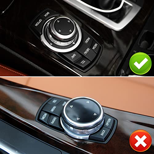 Jaroxn Compatible with BMW iDrive Knob Button Replacment Multimedia iDrive Control Knob Button for 1' F20 F21/3' F30 F31 F34 GT/5' F07 F10 F11/7' F01 F02 F04/X3 F25 Series, iDrive Button Cover