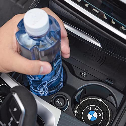 2.75 Inches Car Interior Accessories Bling Cup Holder Insert Drink Coaster Silicone Anti-Slip Mat Fit for BMW 1 3 5 7 Series F30 F35 320li 316 Car SUV Truck 2PCS