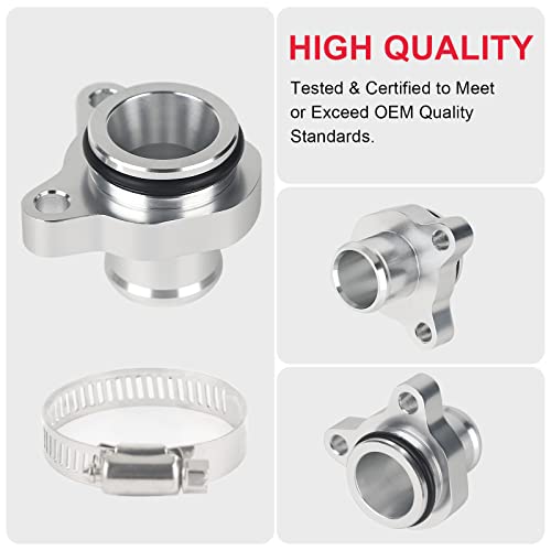 Aluminum Water Hose Fitting Upgrade Fit for BMW 1 3 5 6 7 Z4 (Engine N52 N53 N54 and N51 3.0-litre),Replaces# 11537541992 11537544638 Engine Coolant Hose Flange