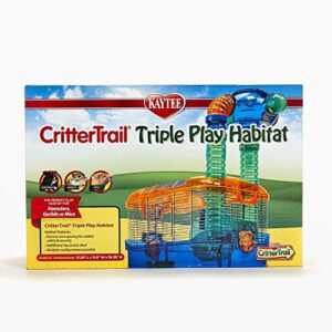 kaytee crittertrail triple play habitat for pet hamsters, gerbils, mice and other small animals