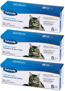 petmate 24 pack of booda dome clean step cat box liners jumbo, 3 boxes each containing 8 liners