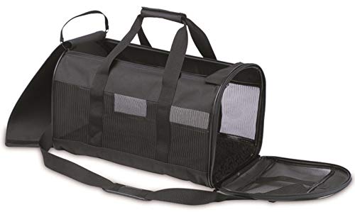 Petmate Soft-Sided Kennel Cab Pet Carrier,Black,Up to 15lbs, 17 X 10 X 10 (21329)