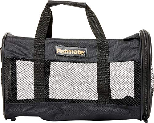 Petmate Soft-Sided Kennel Cab Pet Carrier,Black,Up to 15lbs, 17 X 10 X 10 (21329)