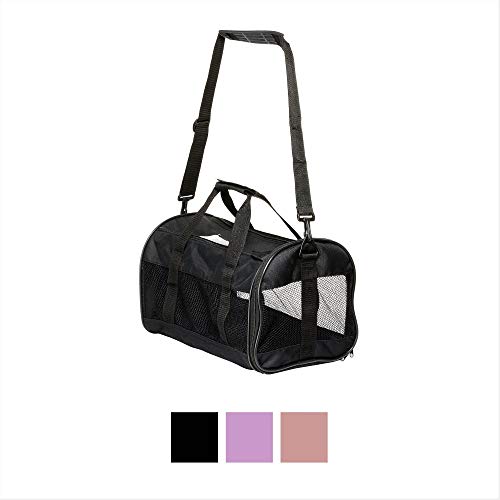 Petmate Soft-Sided Kennel Cab Pet Carrier,Black,Up to 15lbs, 17 X 10 X 10 (21329)