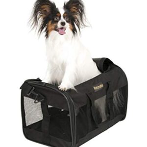 Petmate Soft-Sided Kennel Cab Pet Carrier,Black,Up to 15lbs, 17 X 10 X 10 (21329)