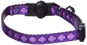 petmate 11407 cat pet collar, 3/8 by 8 to 12-inch, arabesque purple