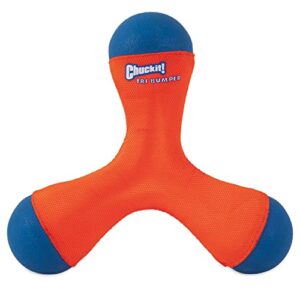 chuckit! amphibious tri-bumper fetch dog toy, medium (8.2 inch)