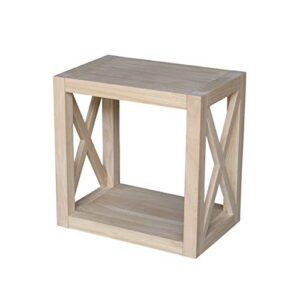 international concepts hampton narrow end table, brown