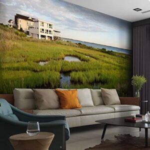 Kanworse House in The Hamptons Canvas Wallpaper Print Self Adhesive Peel & Stick Wallpaper Wall Mural Wall Decal Wall Sticker Poster Home Decor for Living Room