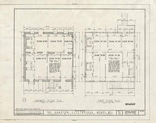 Historic Pictoric : Blueprint HABS GA,26-SAV,72- (Sheet 2 of 4) - Hampton Lillibridge House, No. 1, 507 East Julian Street (Moved from 310 East Bryan Street), Savannah, Chatham County, GA 30in x 24in