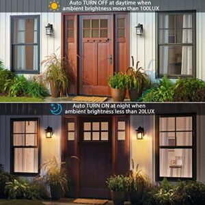 Dusk to Dawn Outdoor Lights Exterior Porch Lights with GFCI Outlet Sensor Outdoor Wall Light Fixture Wall Mount,Anti-rust Wall Lantern,Waterproof Wall Sconce,Outside Lights for House,Bulb not Included