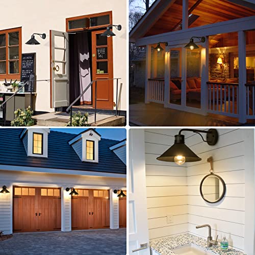 VICTOGATE 2 Pack Motion Sensor Outdoor Barn Lights, 10" Industrial Exterior Wall Light Fixtures Waterproof Matt Black Outdoor Motion Sensor Light for Porch Garage Patio House, Bulb Not Included