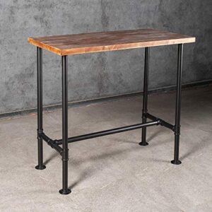 Diwhy DIY Industrial Design Pipe Dining Table Casual Pub BAR Laptop Table Modern Studio Wood and Metal Rectangular Dining Table homeoffice Desk Breakfast high bar Table (41.3H)