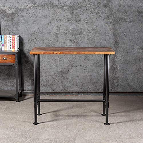 Diwhy DIY Industrial Design Pipe Dining Table Casual Pub BAR Laptop Table Modern Studio Wood and Metal Rectangular Dining Table homeoffice Desk Breakfast high bar Table (41.3H)