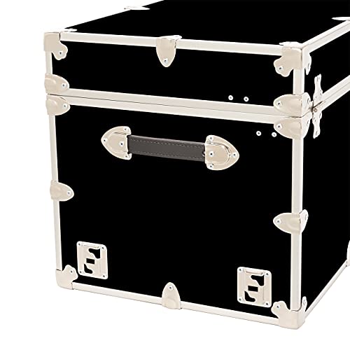 Rhino Trunk & Case XXL Armor Trunk with Removable Wheels, College, Home & Office Storage 36"x18"x18" (Black)