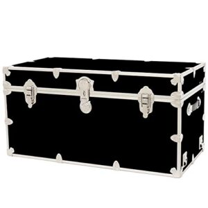 Rhino Trunk & Case XXL Armor Trunk with Removable Wheels, College, Home & Office Storage 36"x18"x18" (Black)