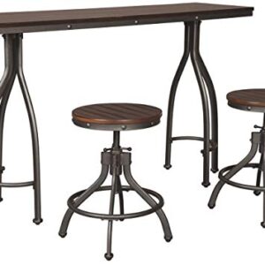 Signature Design by Ashley Odium Urban Counter Height Dining Table Set with 2 Bar Stools, Gray