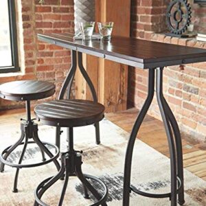 Signature Design by Ashley Odium Urban Counter Height Dining Table Set with 2 Bar Stools, Gray