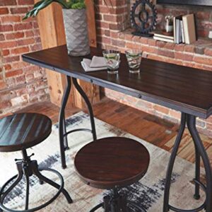 Signature Design by Ashley Odium Urban Counter Height Dining Table Set with 2 Bar Stools, Gray