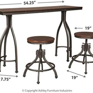 Signature Design by Ashley Odium Urban Counter Height Dining Table Set with 2 Bar Stools, Gray