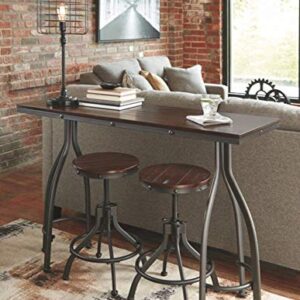 Signature Design by Ashley Odium Urban Counter Height Dining Table Set with 2 Bar Stools, Gray